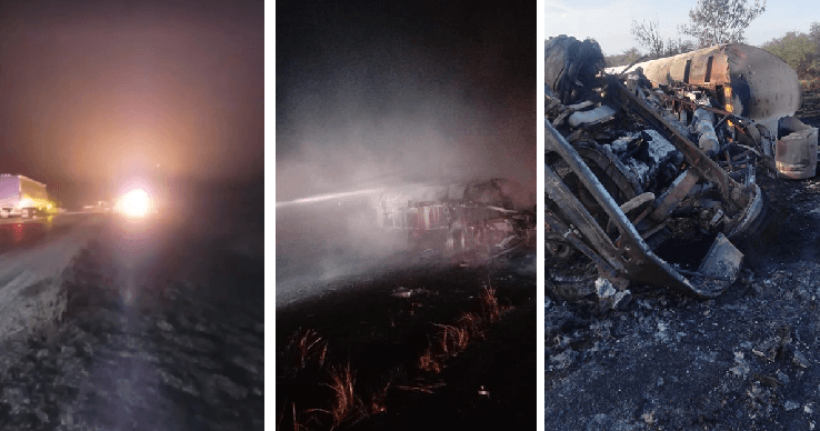 Vuelca, se incendia y explota pipa con gasolina